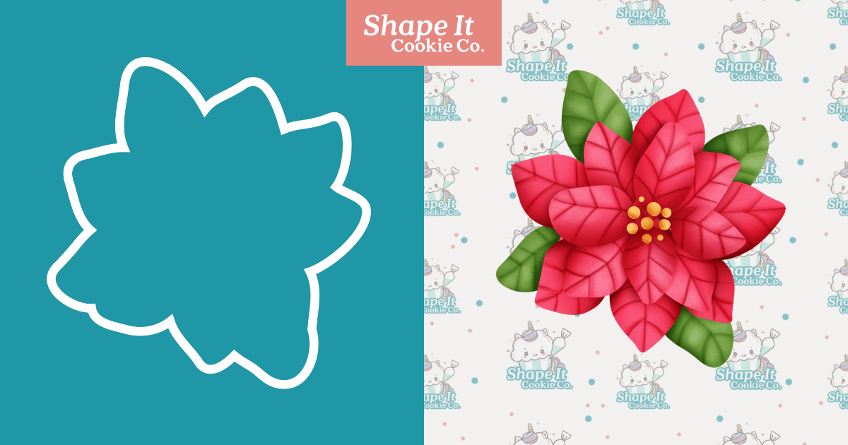 Poinsettia Cookie Cutter - Shape It Cookie Co.