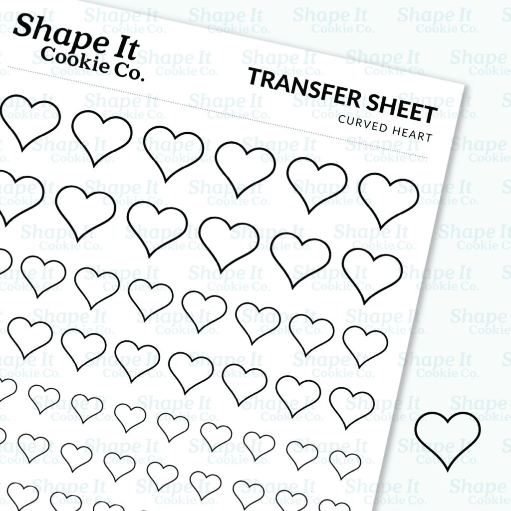 Curved Heart Transfer Sheet - Shape It Cookie Co.