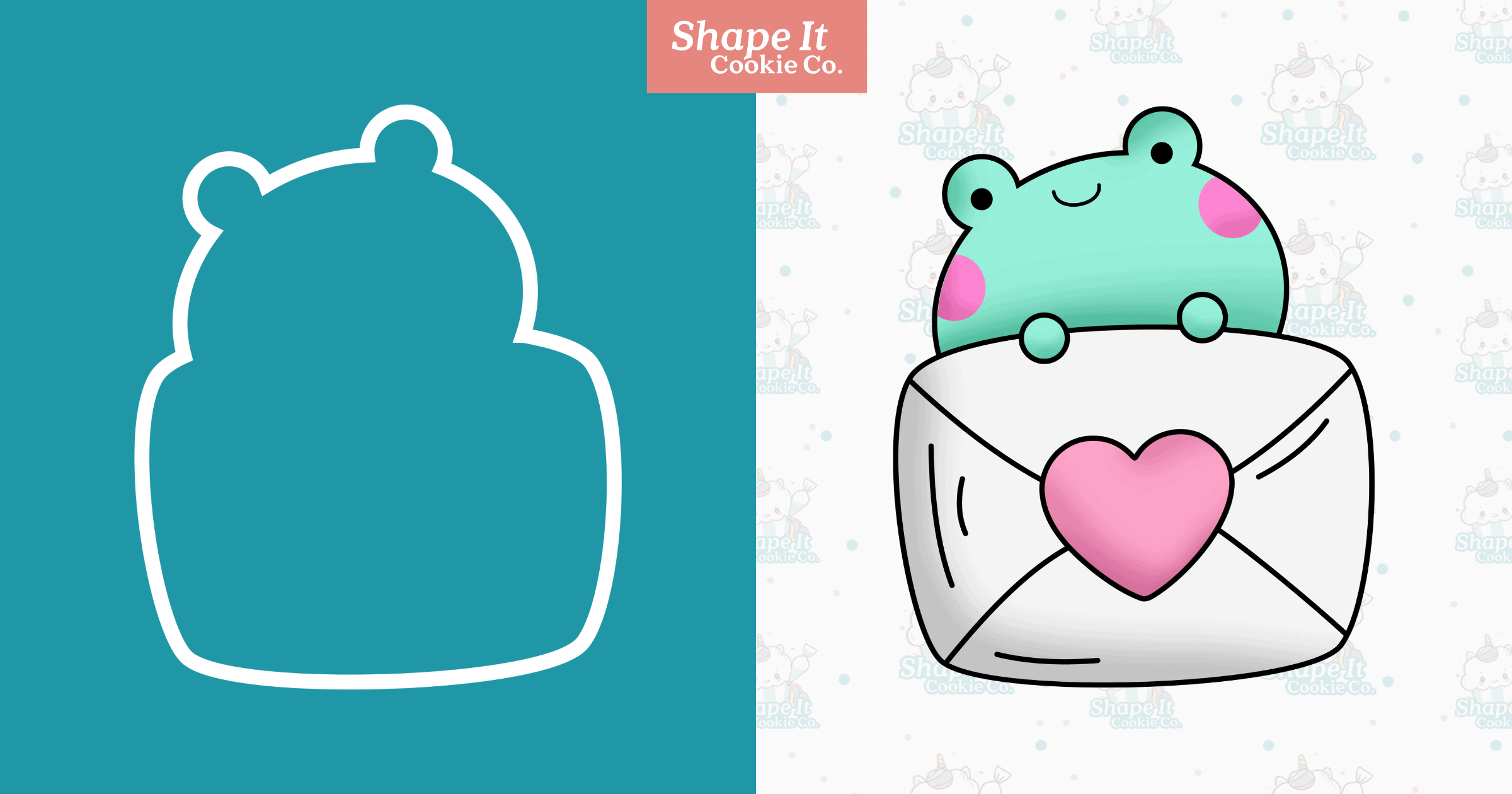 Frog with Envelope Cookie Cutter - Shape It Cookie Co.