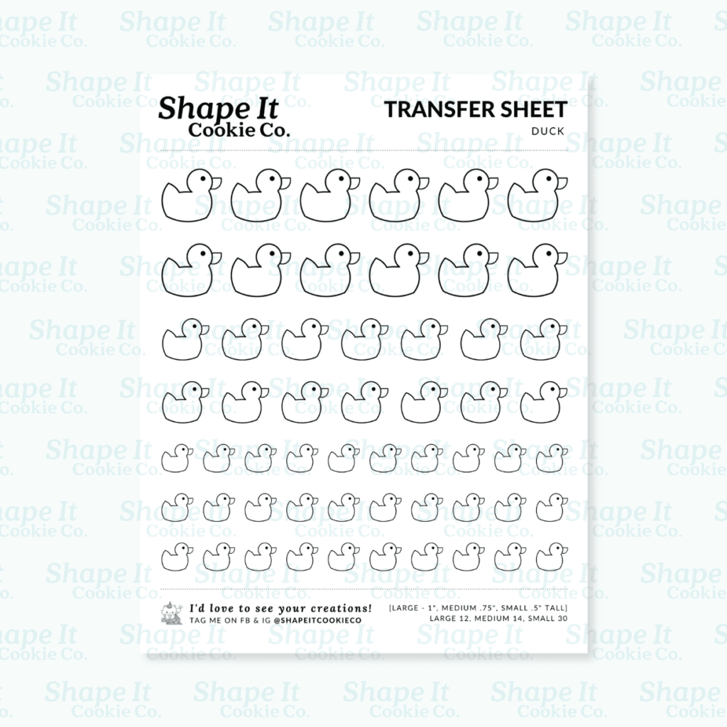 Duck Transfer Sheet - Shape It Cookie Co.