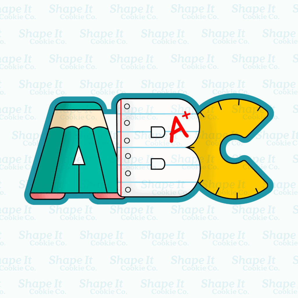 ABC School Letters Cookie Cutter - Shape It Cookie Co.
