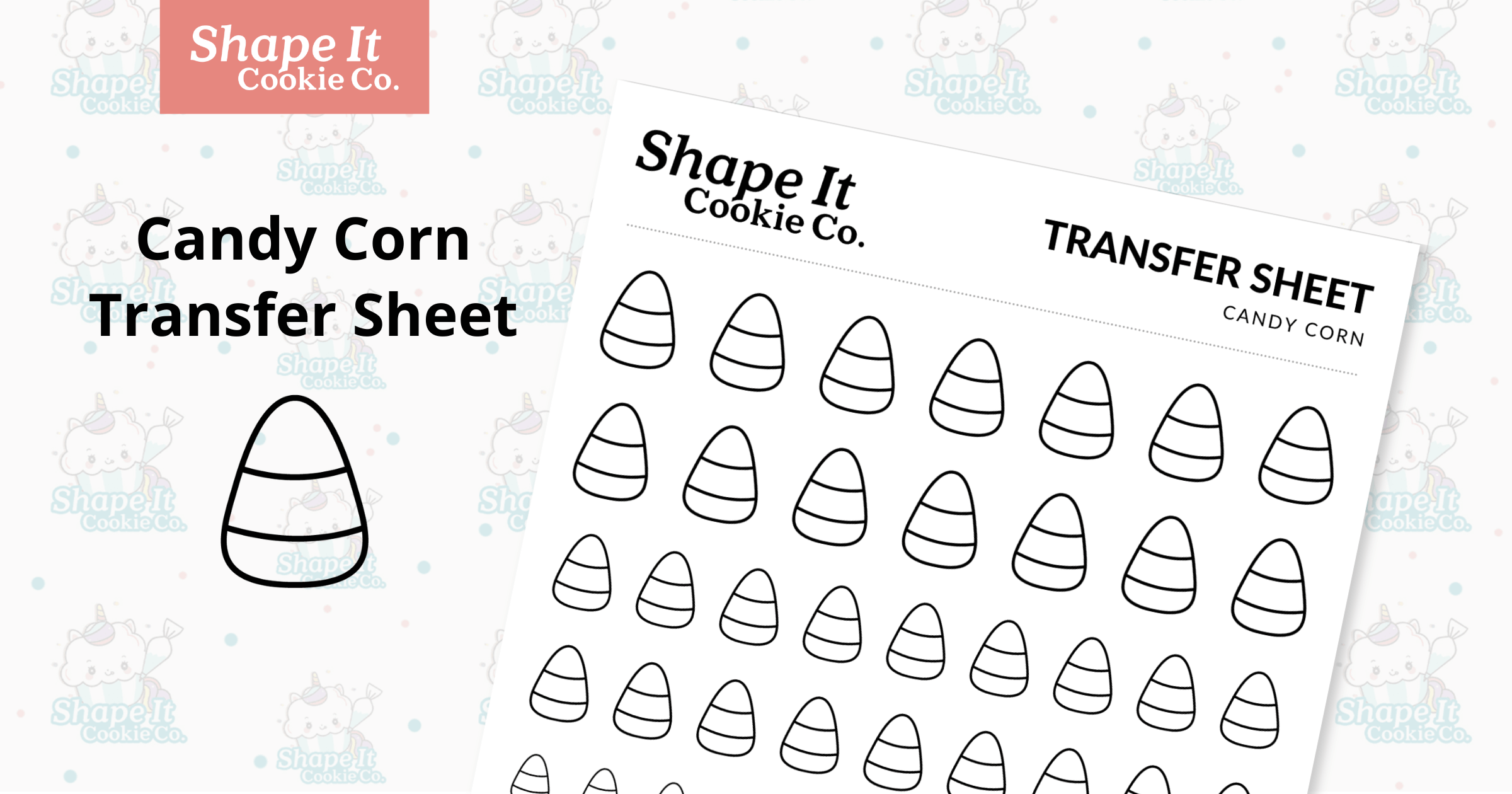 Candy Corn Transfer Sheet - Shape It Cookie Co.